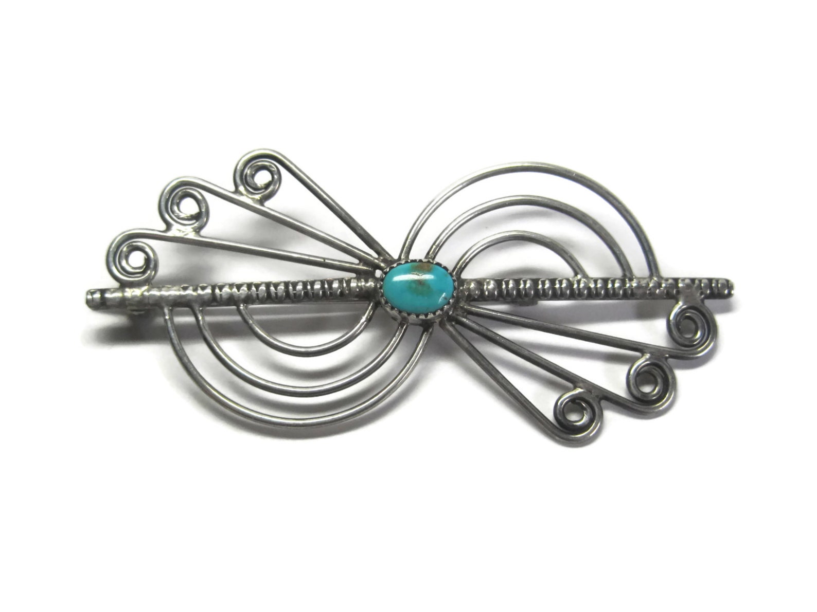 Vintage Sterling Native American Turquoise Brooch - Etsy