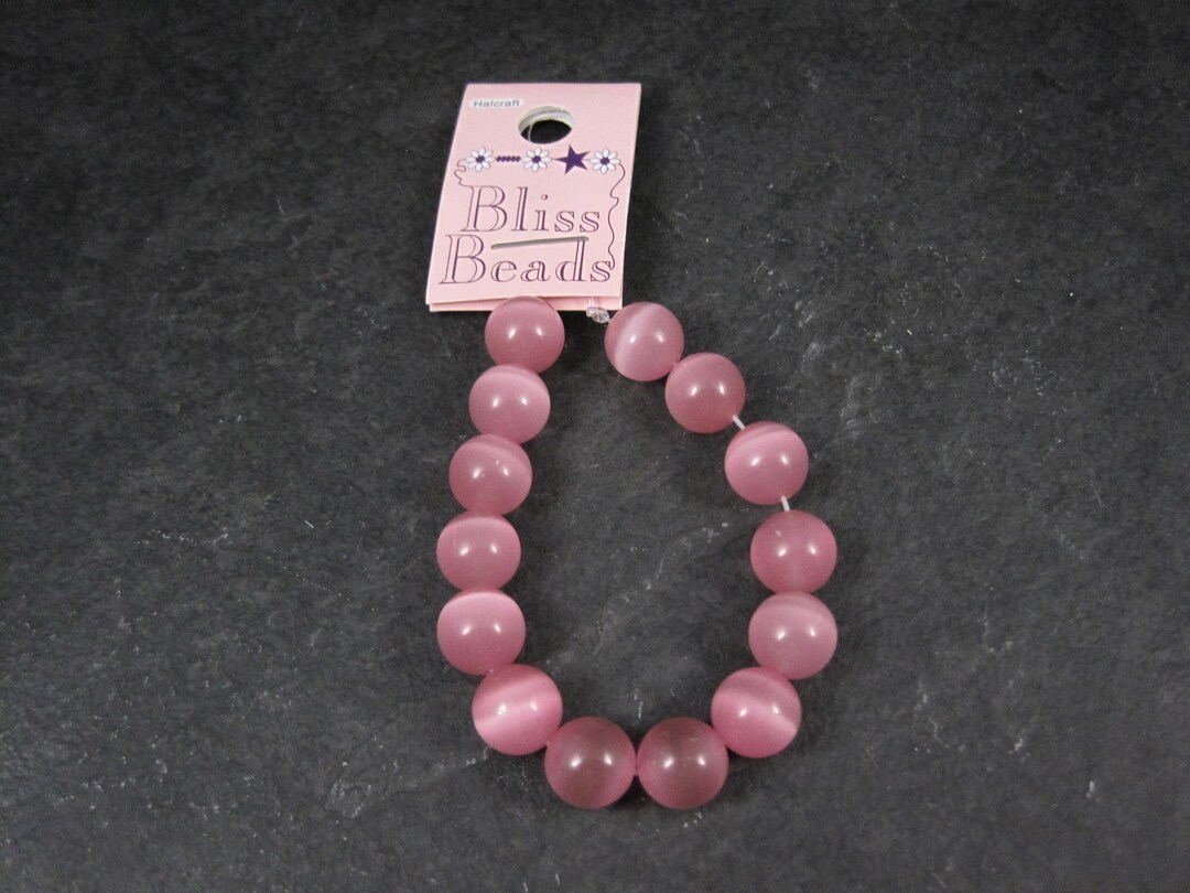 10mm Round Pink Cats Eye Fiber Optic Beads Bliss Beads - Etsy