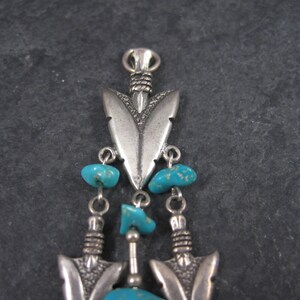 Long Vintage Sterling Turquoise Arrowhead Pendant - Etsy