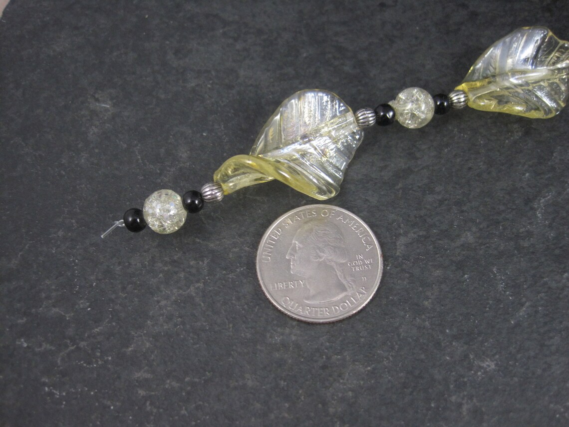 Iridescent Glass Leaf Bead Strand 22x30mm - Etsy