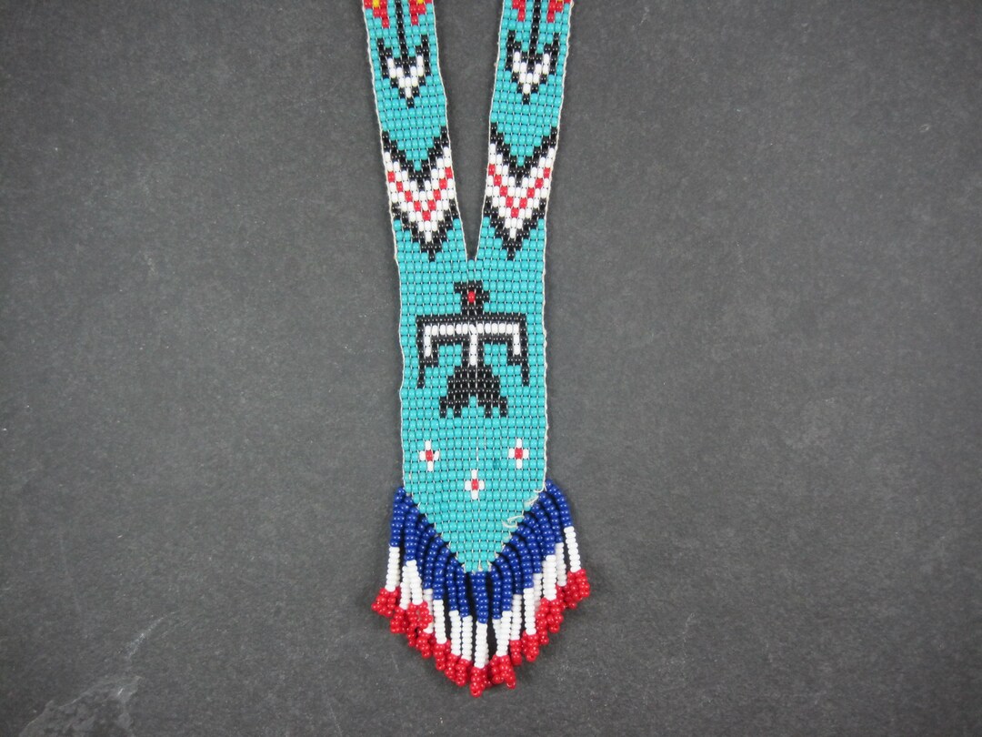 Vintage Southwestern Beaded Thunderbird Necklace - Etsy