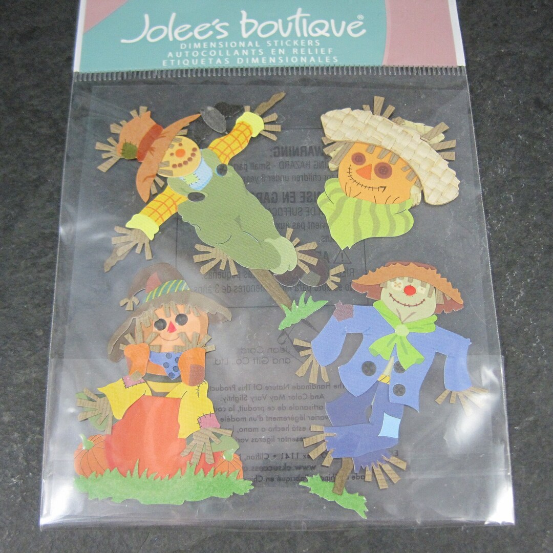 Jolees Dimensional Scarecrow Stickers Discontinued - Etsy