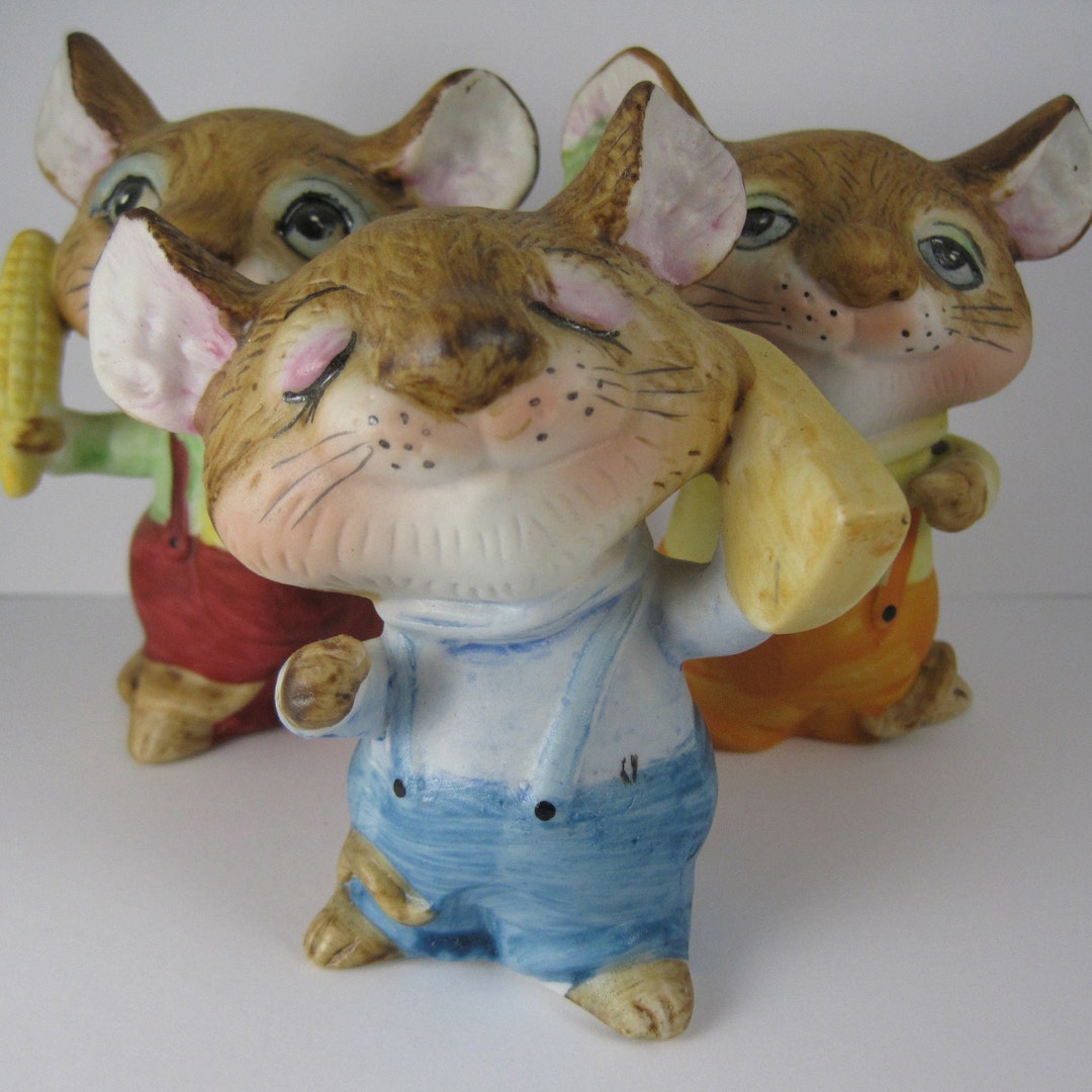Vintage Homco Country Mice Figurines NOS - Etsy