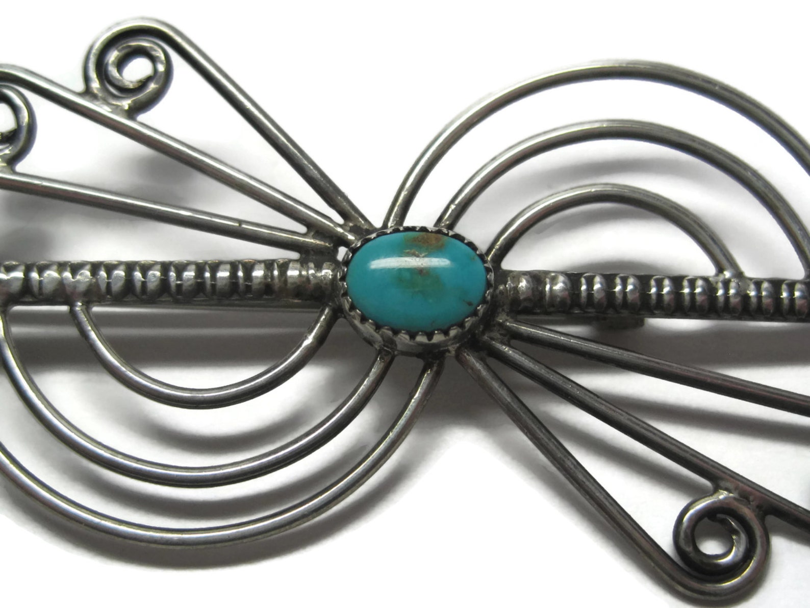 Vintage Sterling Native American Turquoise Brooch - Etsy