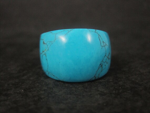 Chunky Sterling Turquoise Ring Size 6 Vintage Vintage - Gem