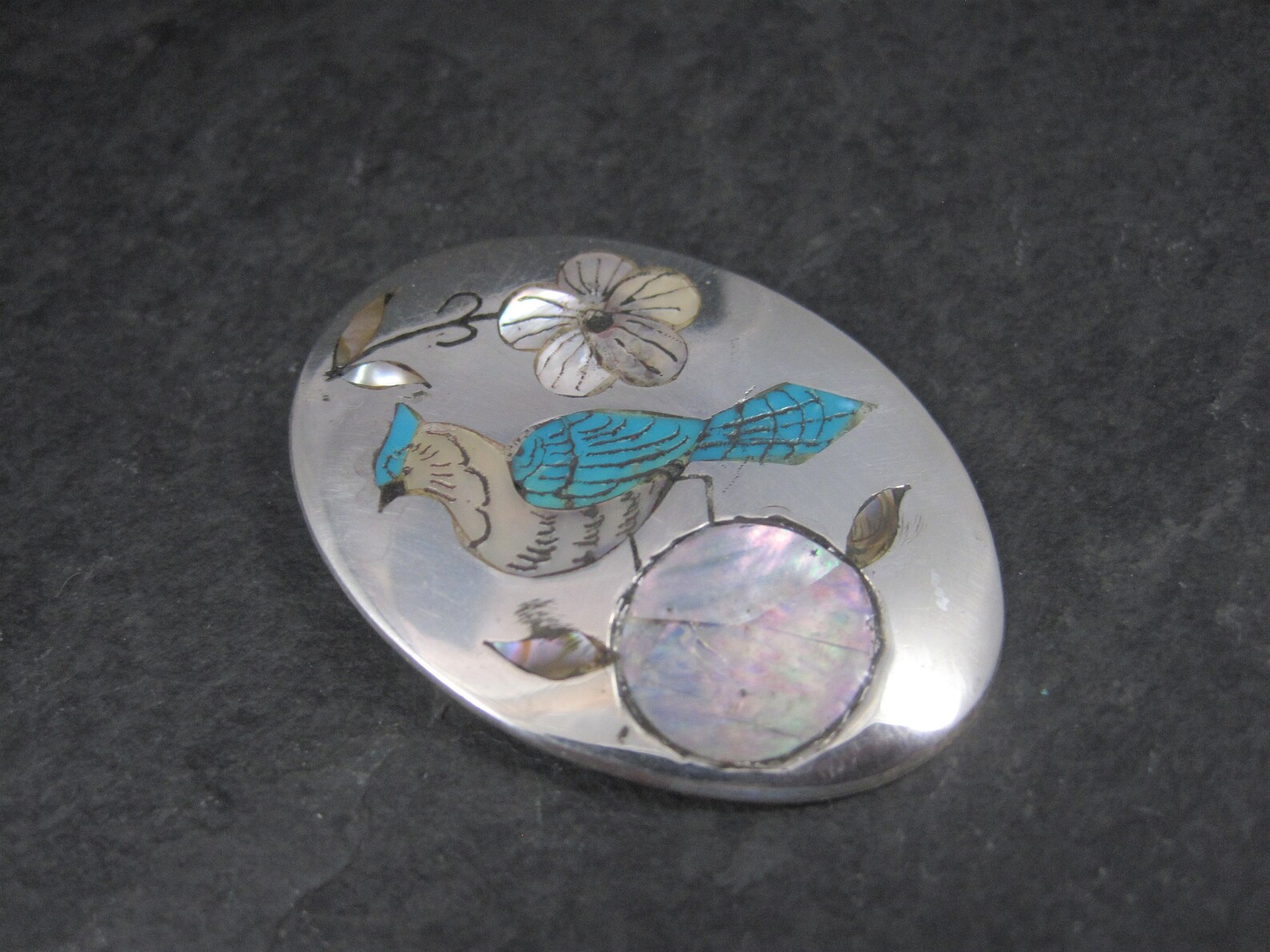 Large Native American Blue Jay Inlay Pendant Brooch Larry | Etsy