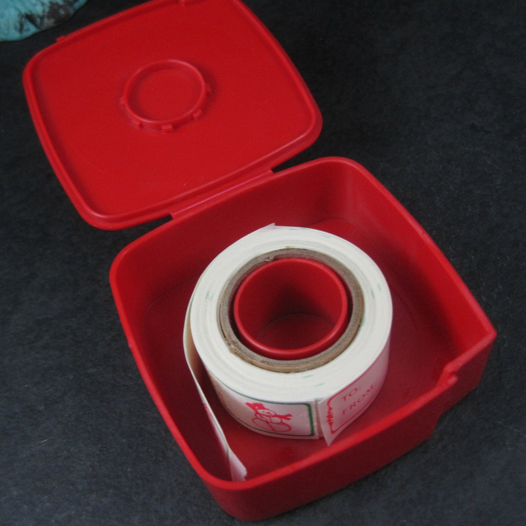 Vintage Red Tupperware Label Dispenser - Etsy