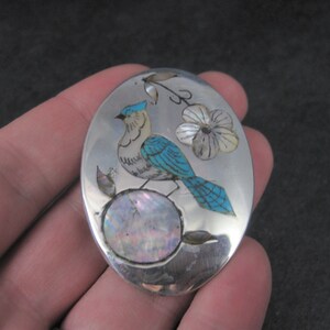 Large Native American Blue Jay Inlay Pendant Brooch Larry Watchman - Etsy
