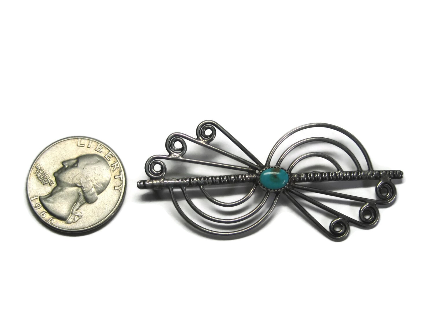 Vintage Sterling Native American Turquoise Brooch - Etsy
