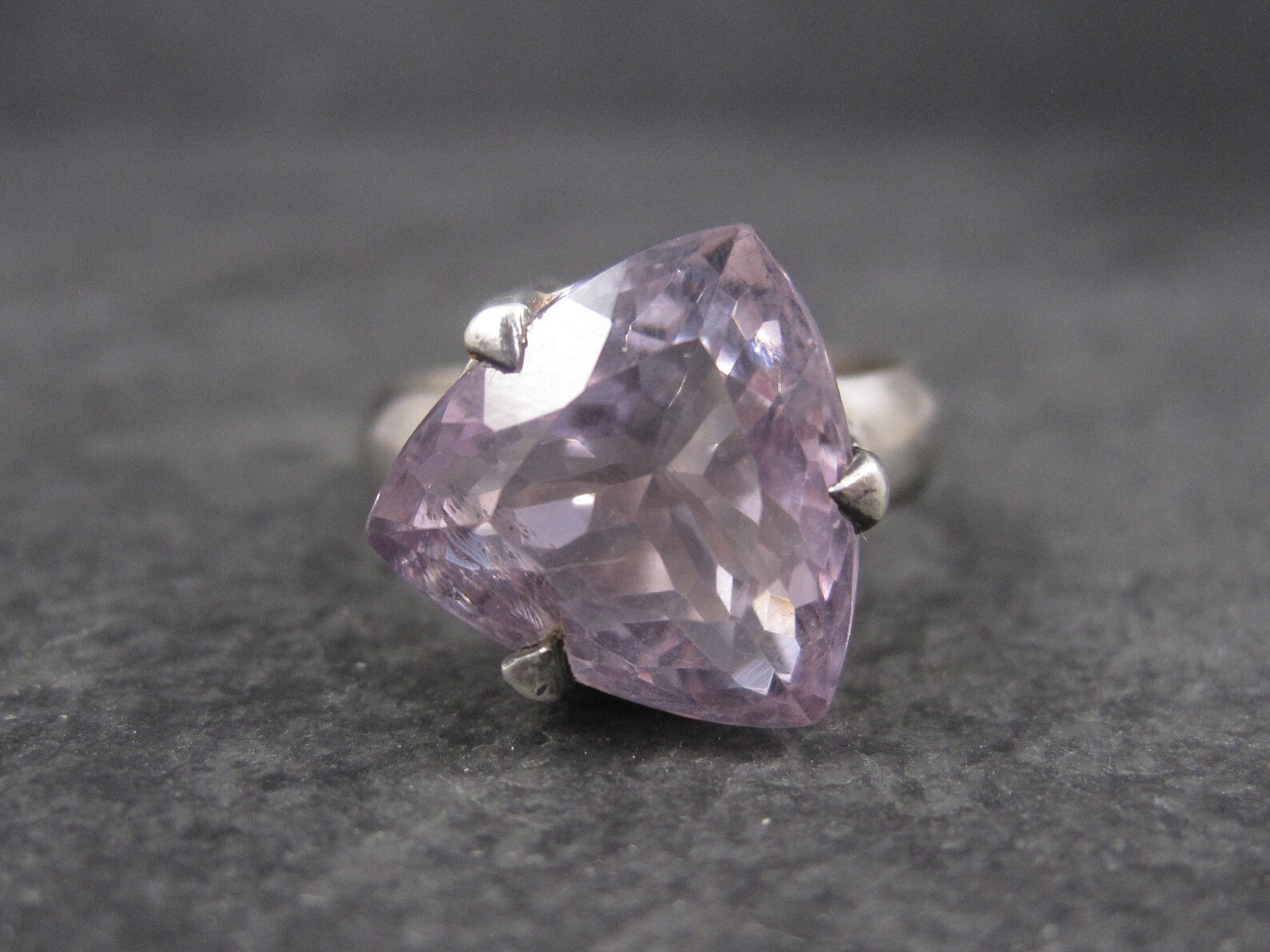 Huge Pink Amethyst Ring Sterling Size 10.5 - Etsy
