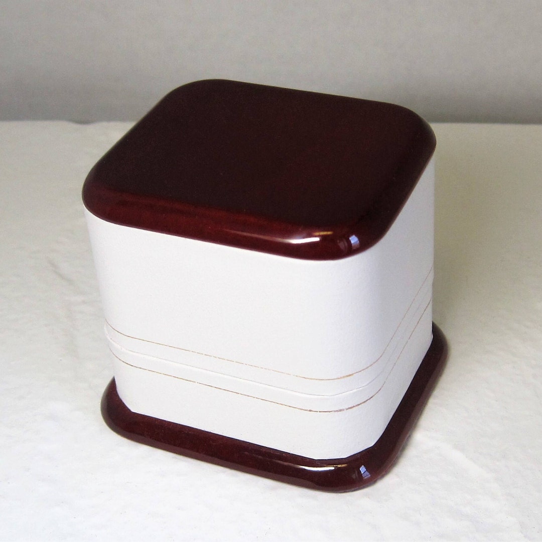 White and Cherry Wood Engagement Ring Box - Etsy