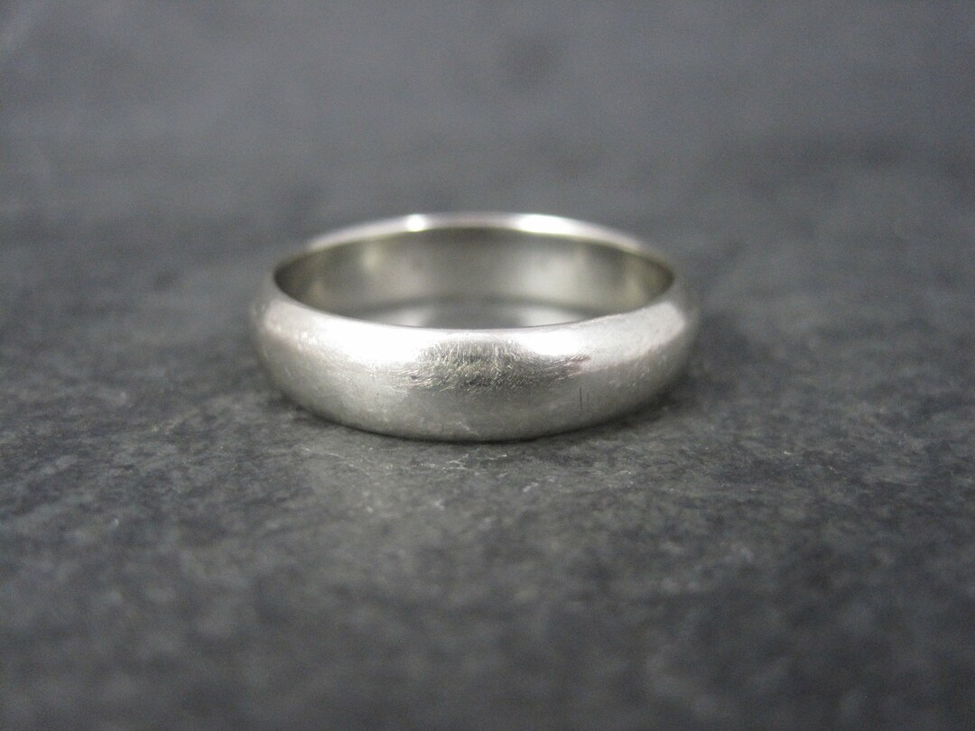 Vintage 14K White Gold Band Ring Size 11.5 Kaynar - Etsy