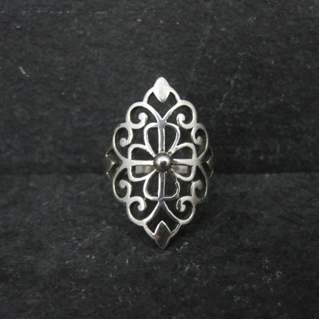Vintage Italian Sterling Silver Filigree Flower Ring Size 5 - Etsy