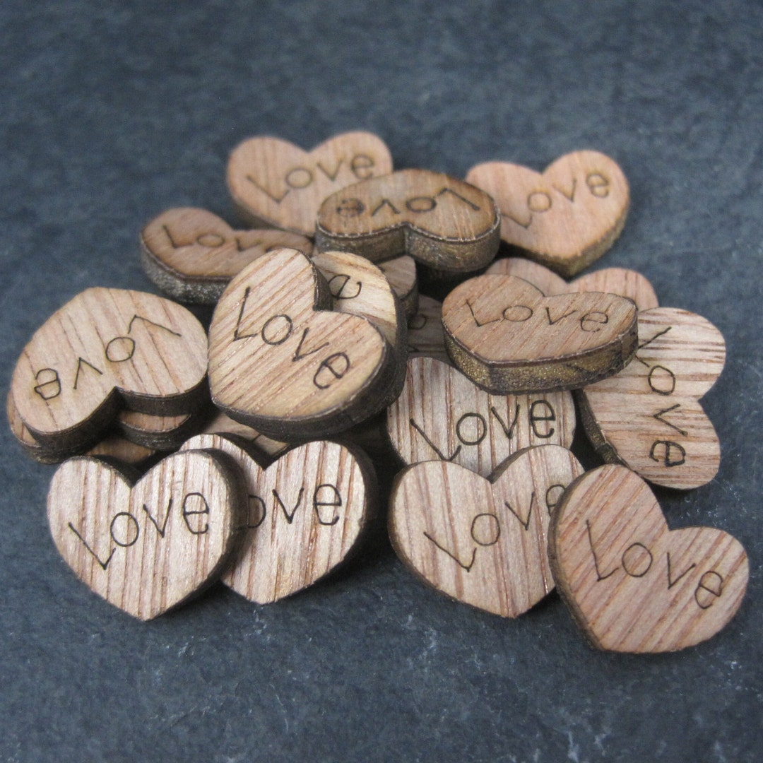 Wedding Table Confetti 100 Tiny Wooden Hearts - Etsy