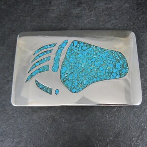 Vintage Turquoise Bear Paw Belt Buckle - Etsy