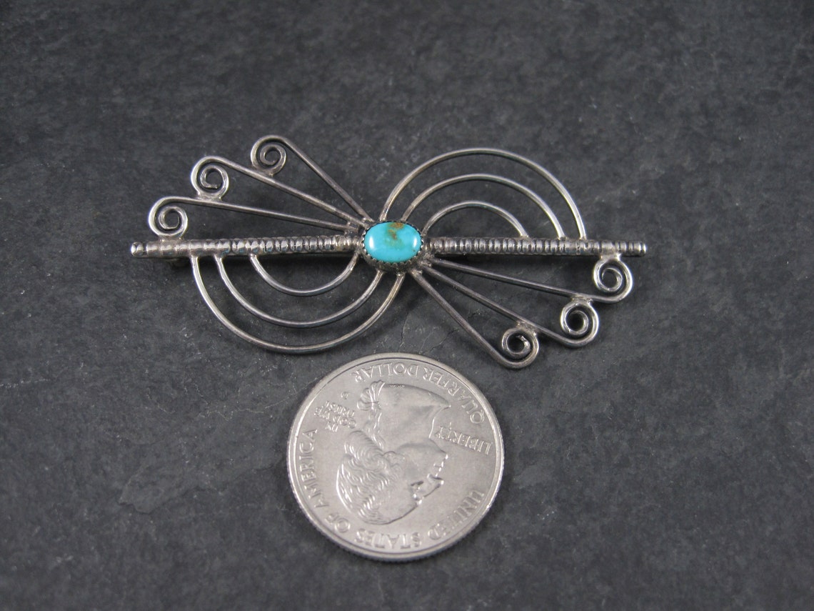 Vintage Sterling Native American Turquoise Brooch - Etsy