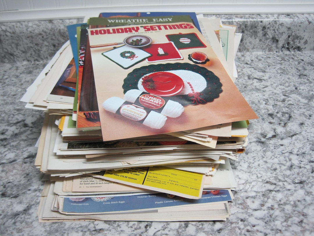Huge Lot 1980s Craft Patterns Instructions Crochet Knitting Macrame ...