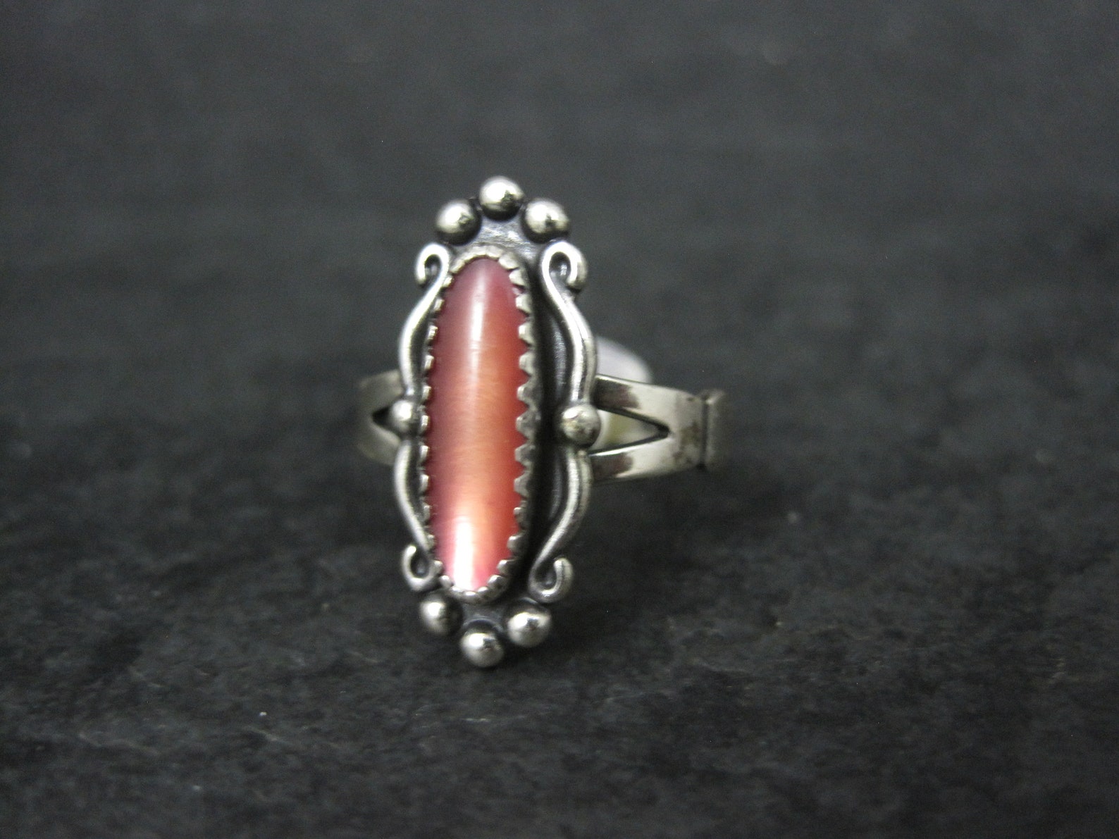 Southwestern Sterling Orange Moon Glow Ring Sizes 5, 6, 7, 8 - Etsy