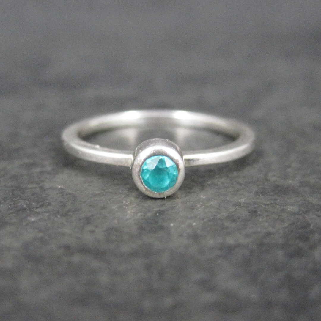 Vintage Sterling Blue Helenite Stacking Ring Size 6 - Etsy