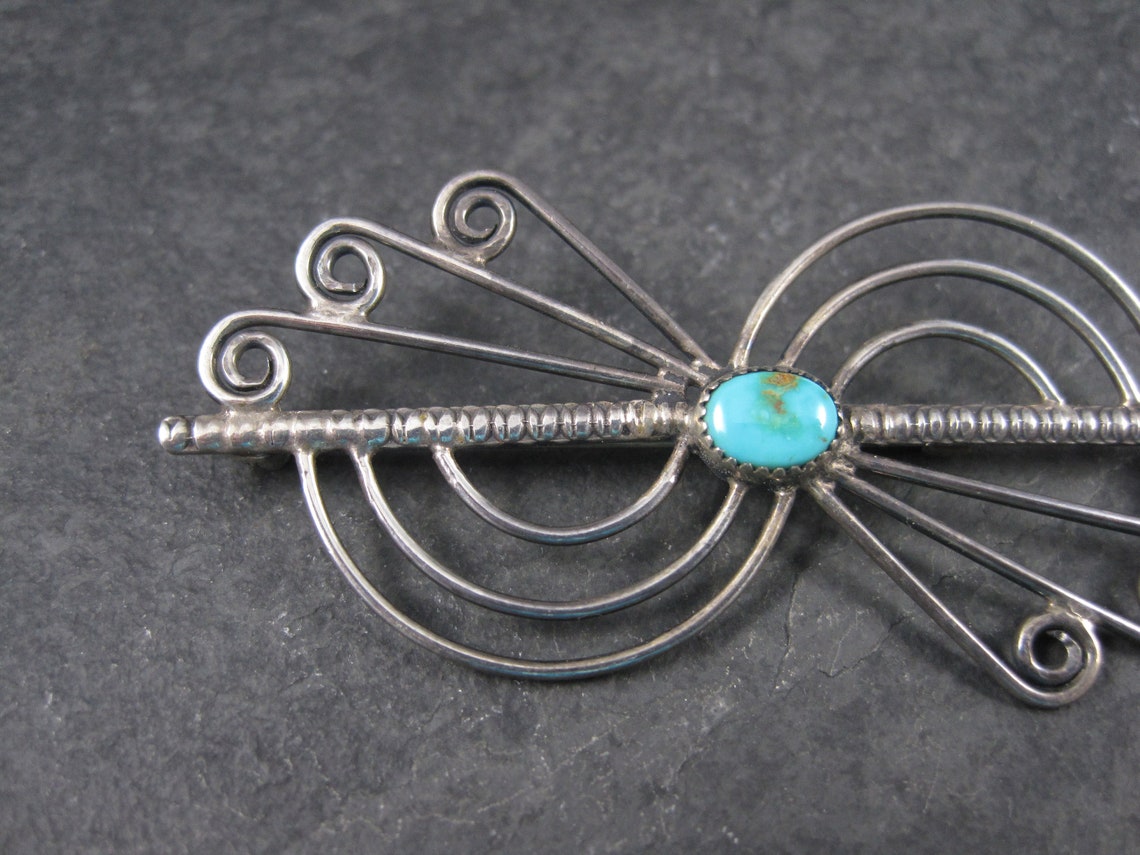 Vintage Sterling Native American Turquoise Brooch - Etsy