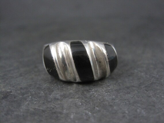 Vintage Mexican Sterling Onyx Inlay Ring Sizes 12.5 and 13.25 - Etsy