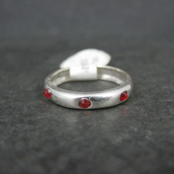 Sterling Ruby Red Crystal Band Ring Sizes 4 and 6 Ava… - Gem