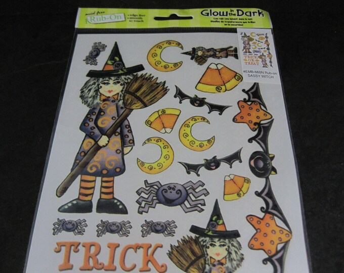 Halloween Witch Rub Ons Karen Embry Royal Langnickel Glow in the Dark ...