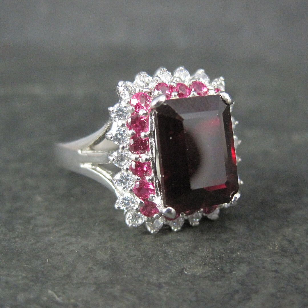 Estate Sterling Blood Red Ruby Ring Size 8 - Etsy