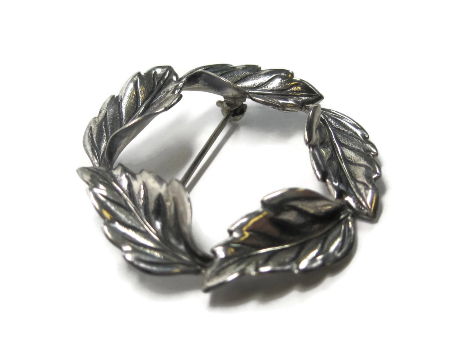 Estate Beau Sterling Leaf Brooch | Etsy