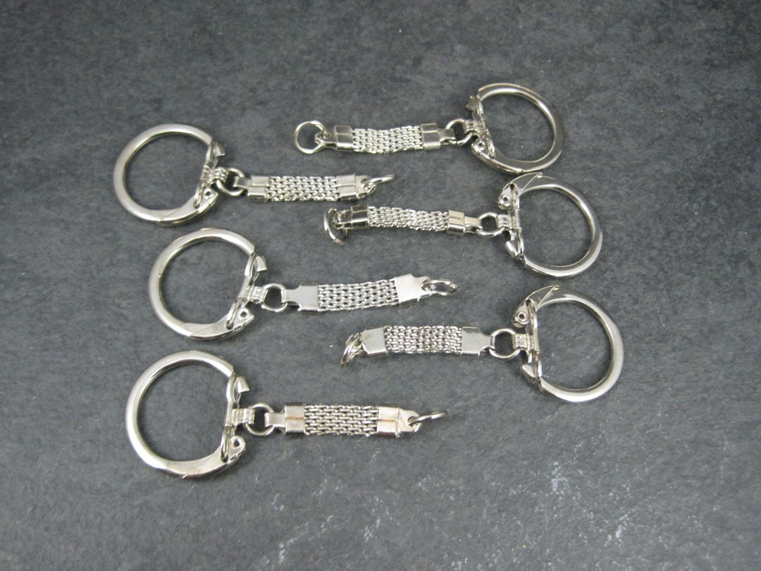 Vintage Silver Keychain Findings With Latching Key Ring 6pcs - Etsy