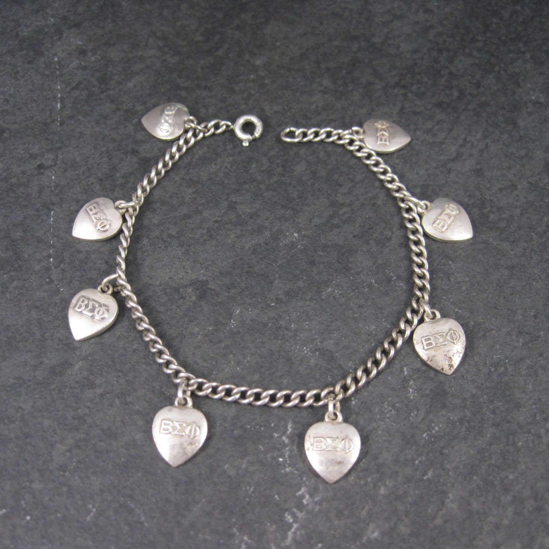 Vintage Sterling Beta Sigma Phi Charm Bracelet 1951-1958 - Etsy
