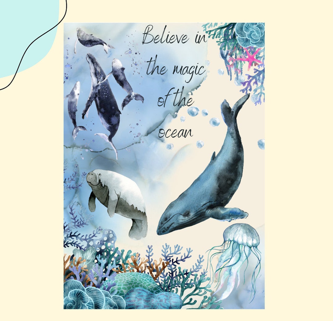 Ocean | Printable Kindle Case Insert | Kindle Basic | Kindle Paperwhite ...