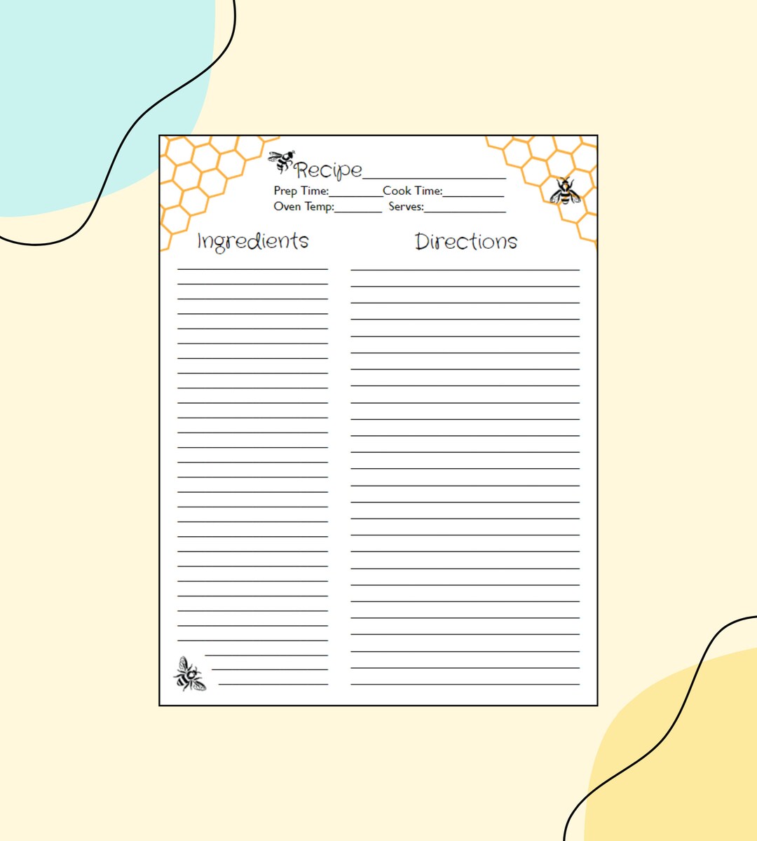 Full Page Blank Template Cooking Enthusiast Customizable Kitchen Gift ...