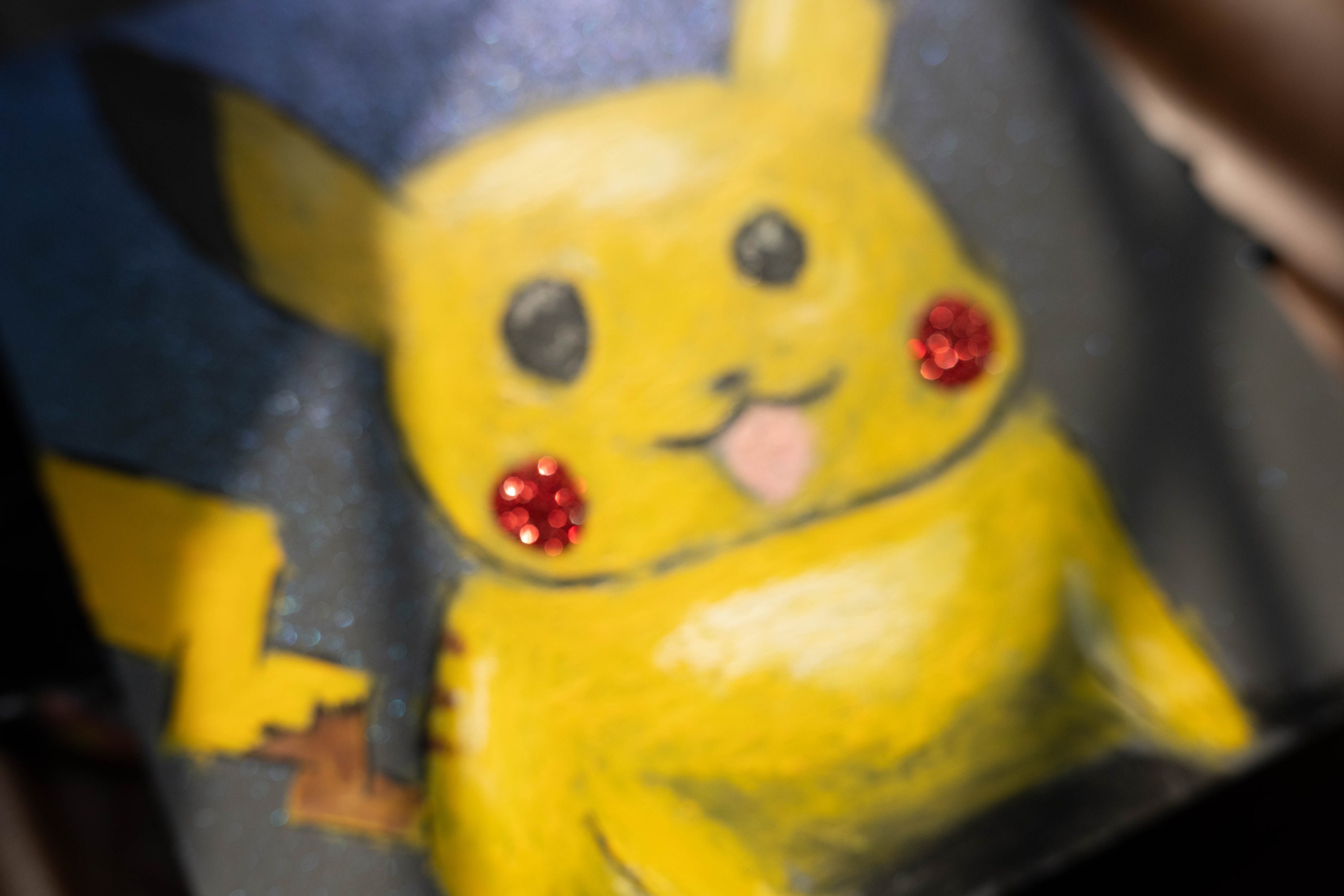 Holo Pikachu, Pokemon Painting, 10x10 Inches, Pokémon Gifts, Cute ...