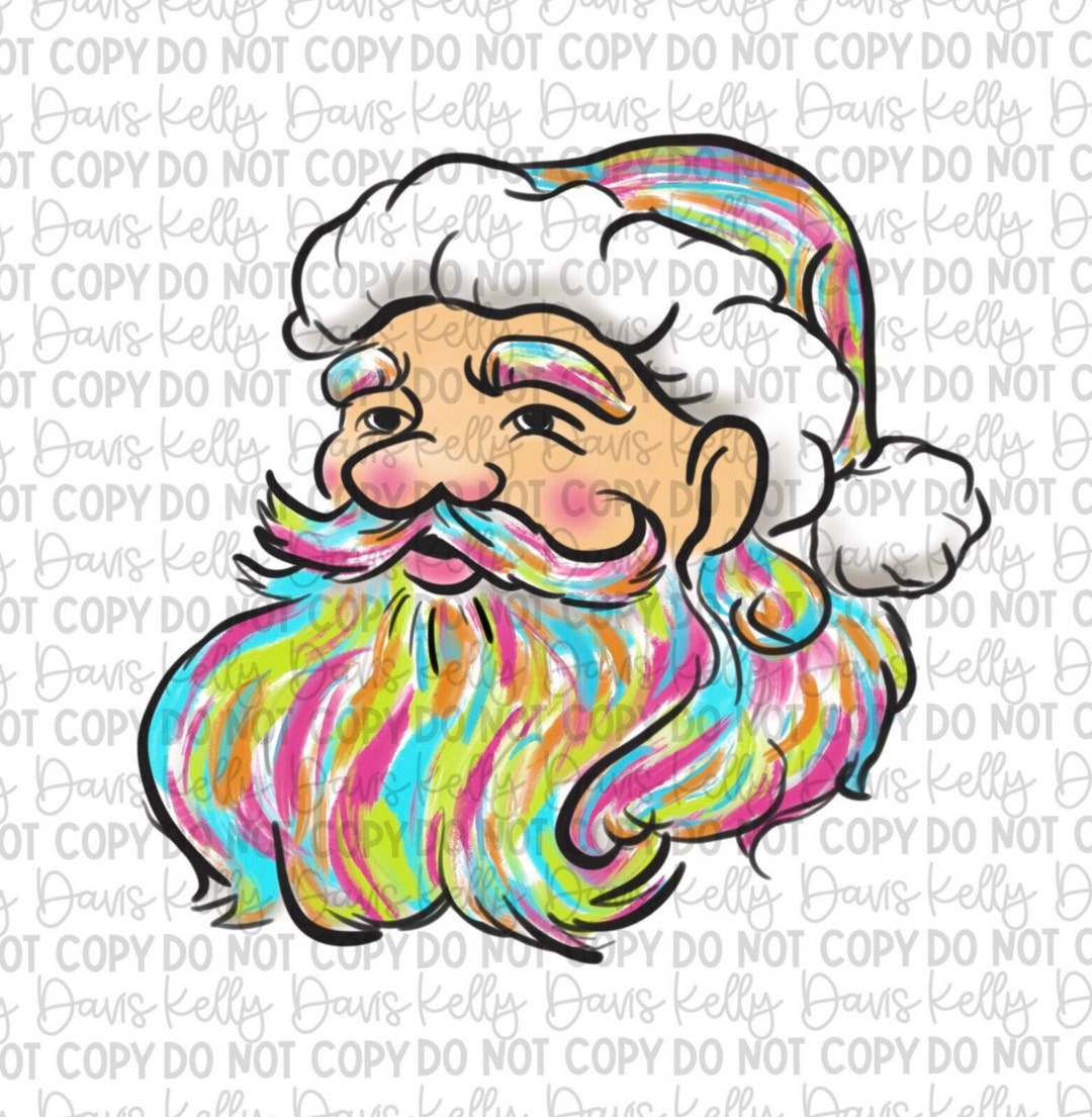 Rainbow Santa PNG - Etsy