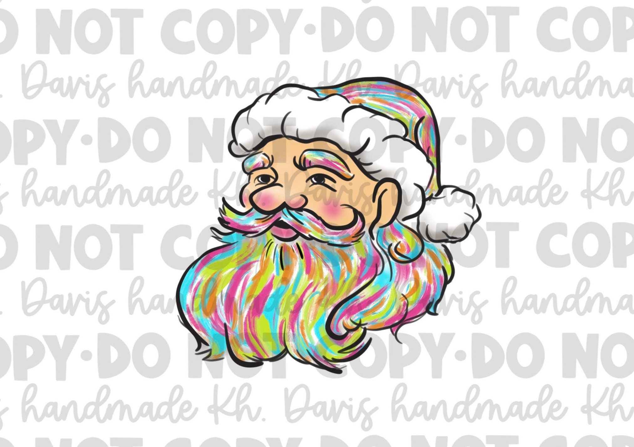 Rainbow Santa PNG | Etsy