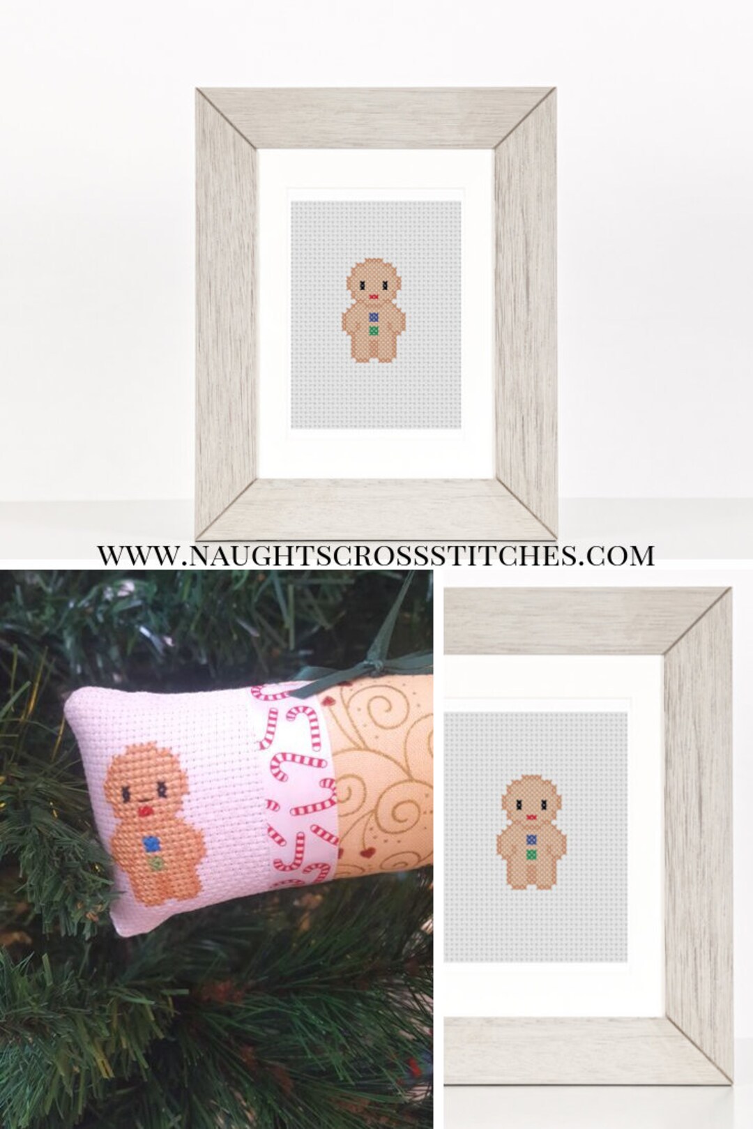 Gingerbread Man Beginner Cross Stitch Pattern, Christmas Decoration ...