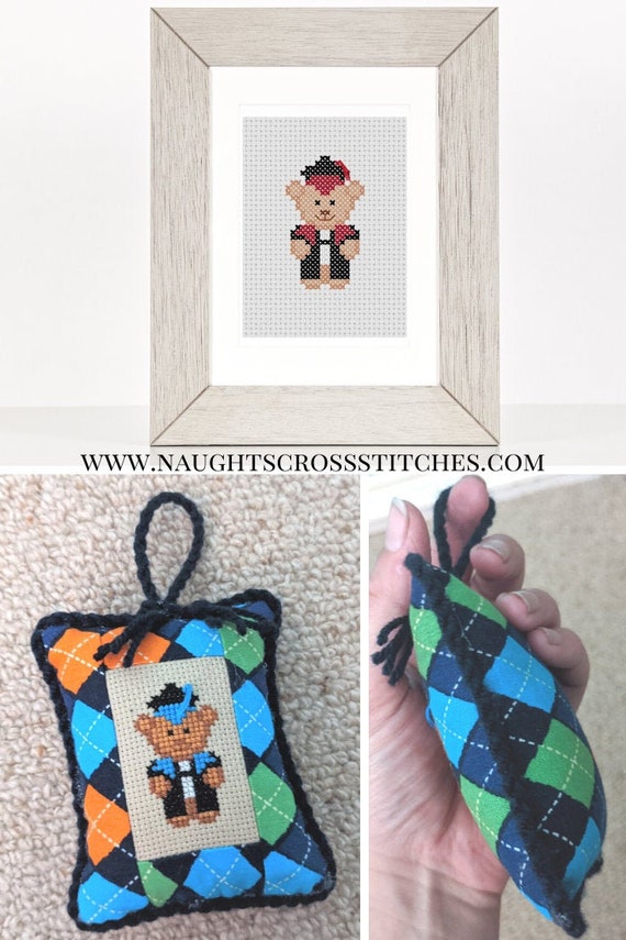 Graduation Teddy Bear Beginner Cross Stitch PDF Pattern | Etsy