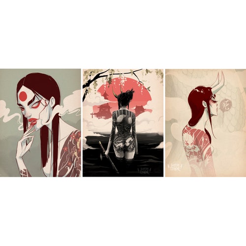 Yokai VIII: Oni Fine Art Print 9x12 - Etsy