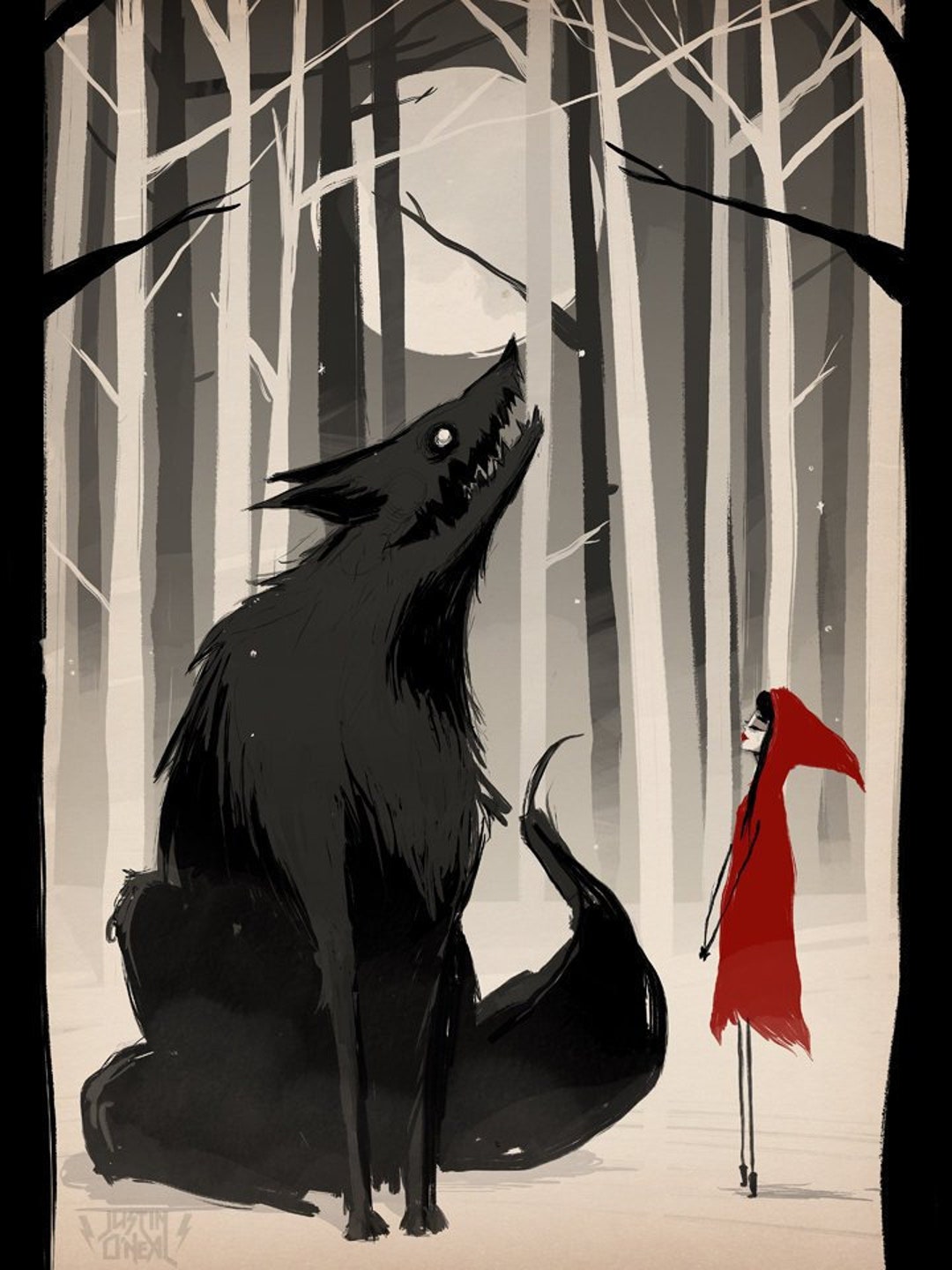 Witch & Wolf IV - Fine Art Print - 9x12 - Etsy