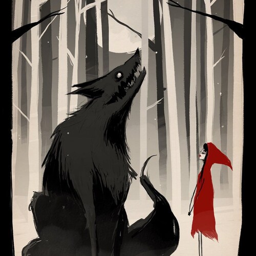 Witch & Wolf IV Fine Art Print 9x12 - Etsy