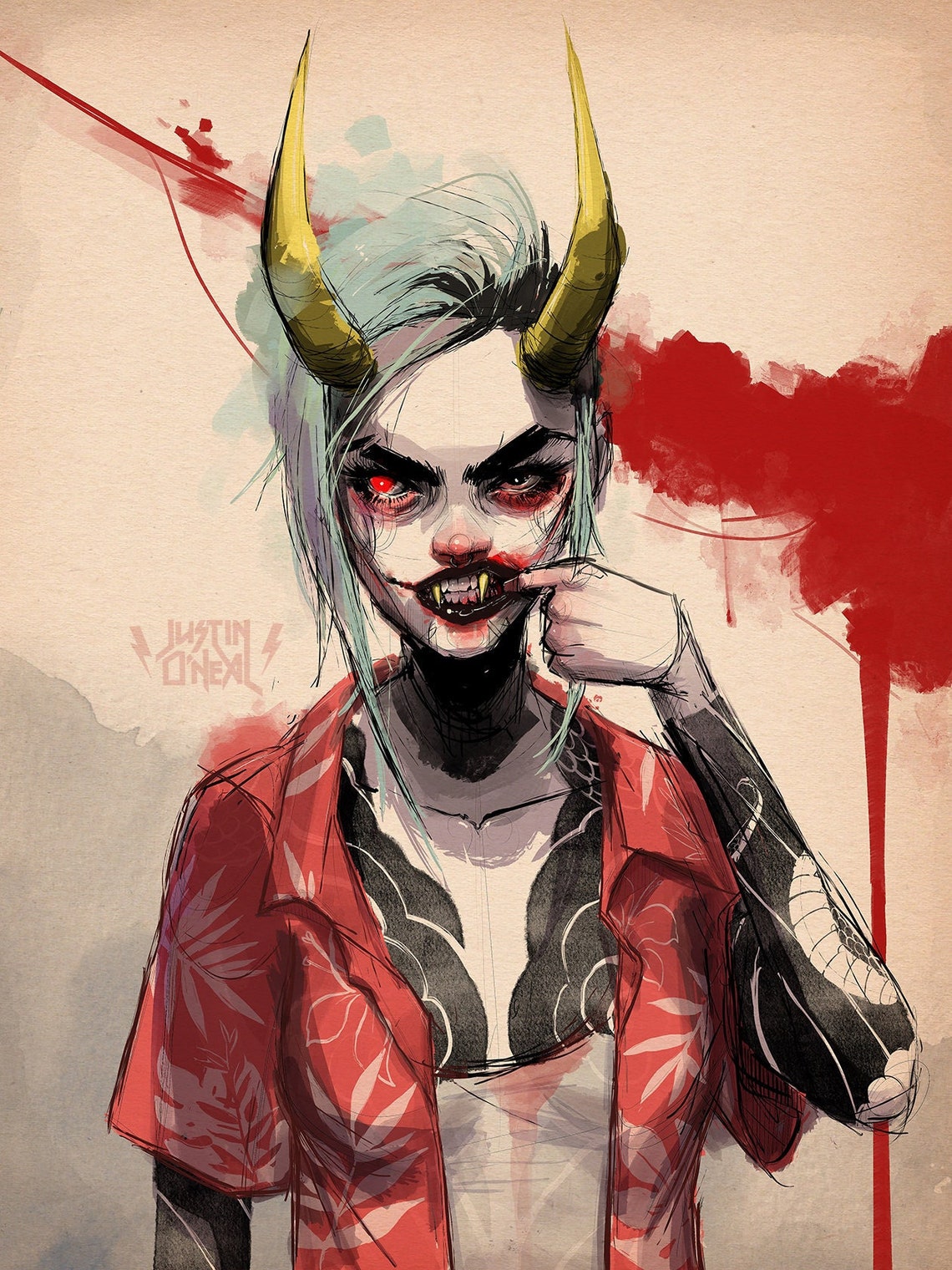 Yokai: Vampire Fine Art Print 9x12 | Etsy