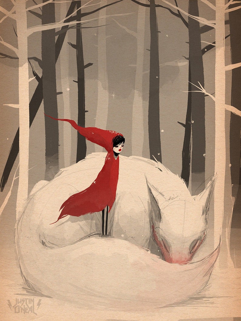 Witch & Wolf VII Fine Art Print 9x12 - Etsy