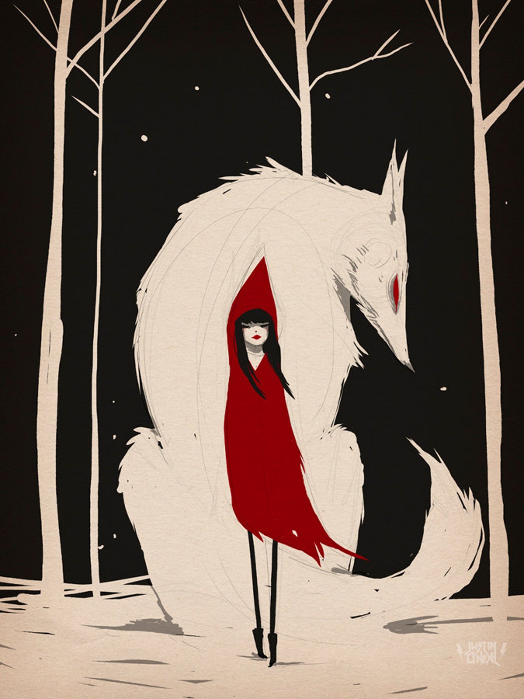Witch & Wolf VI - Fine Art Print - 9x12 - Etsy