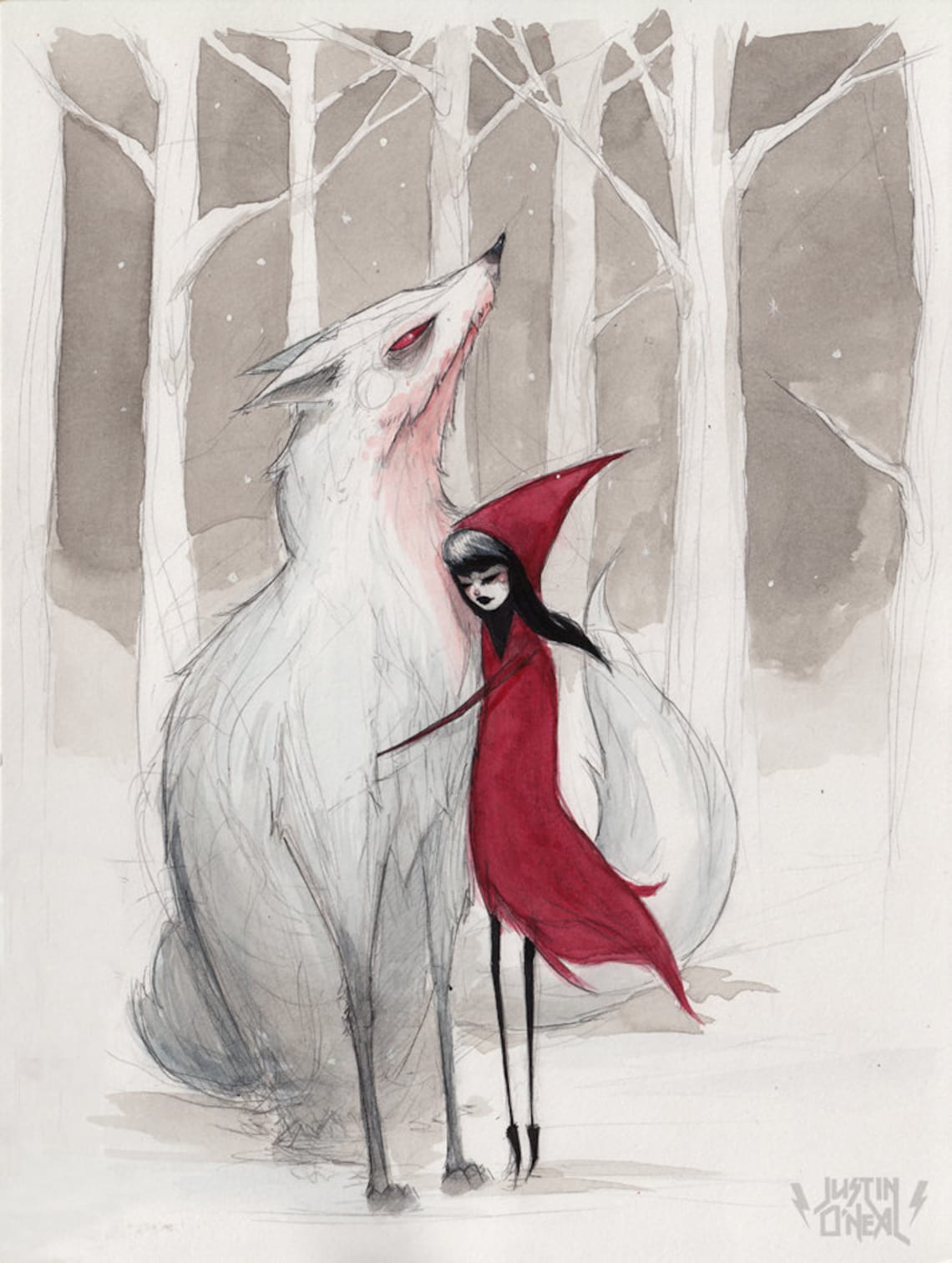 Witch & Wolf V Fine Art Print 9x12 | Etsy