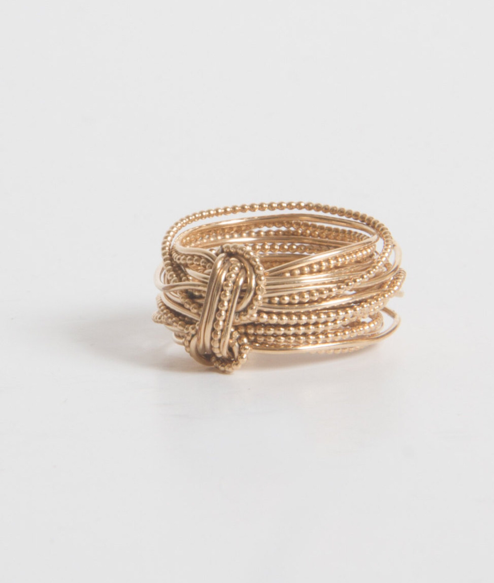 Gold Pearl Ring Layered ring Wire Wrapped Gold Jewelry | Etsy