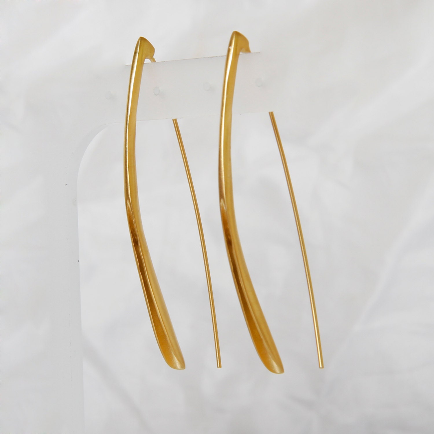 Long Elgant Gold Bridal Earrings Long Gold Plated Earrings - Etsy