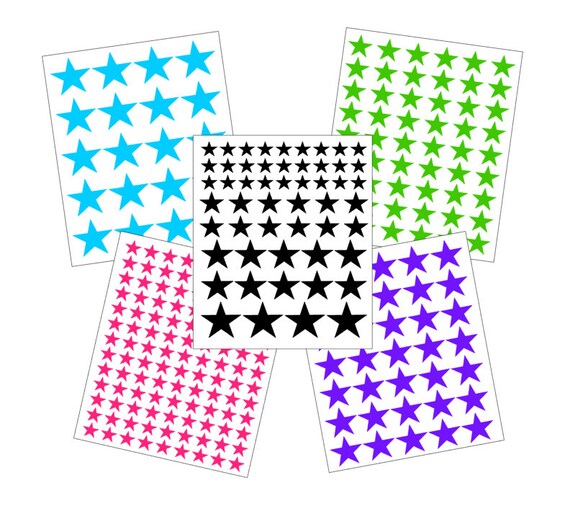 Star Decal Stickers Stars Sheet Party Favors DIY Vinyl | Etsy