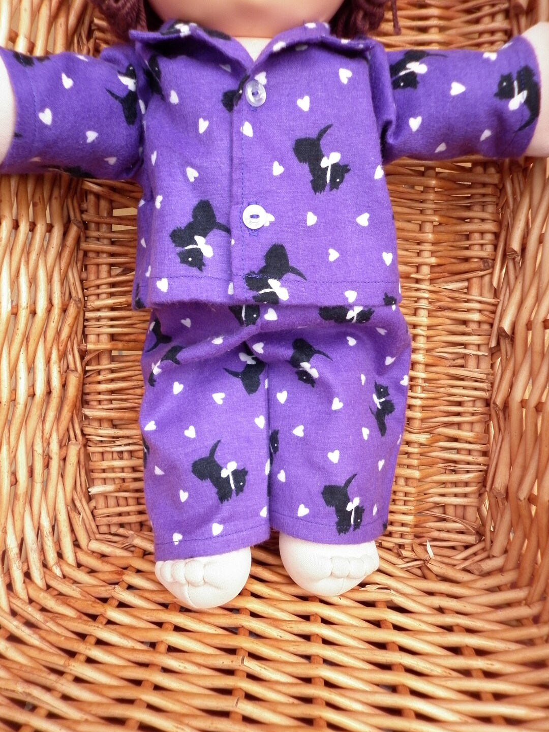 Boys' Purple Flannelette Pyjamas With Little Black Scotty - Etsy