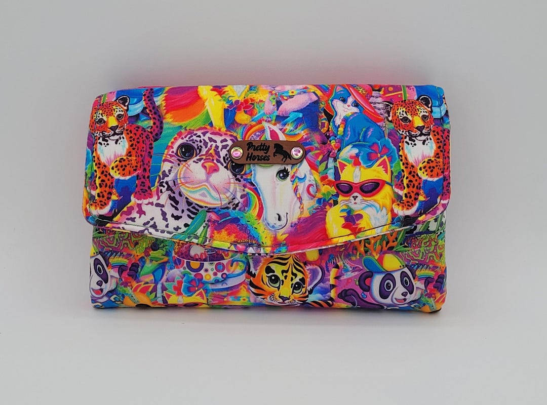 Rainbow Animal Print Wallet: Cotton Zippered Compartment Wallet - Etsy